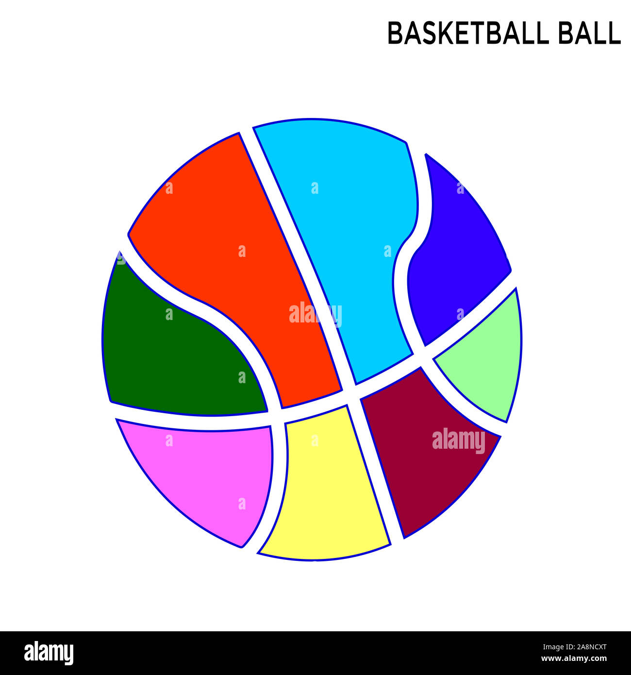 Basketball Ball Symbol weißen Hintergrund Illustration Konzept das ...