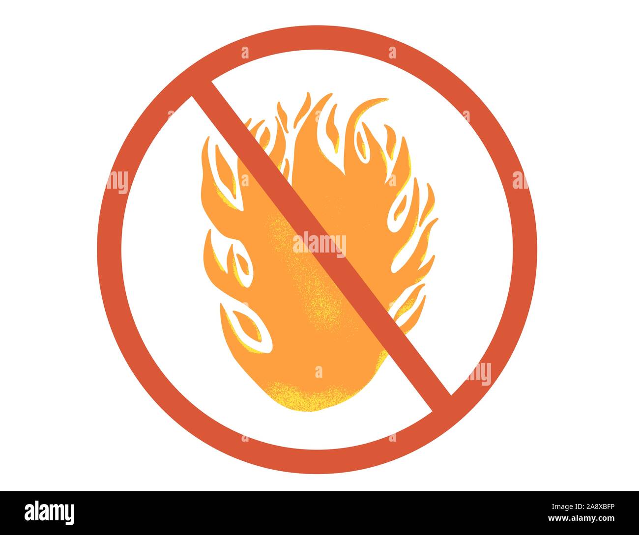 Feuer Verbotszeichen auf weißem Hintergrund. Vector Farbe illustartion ...
