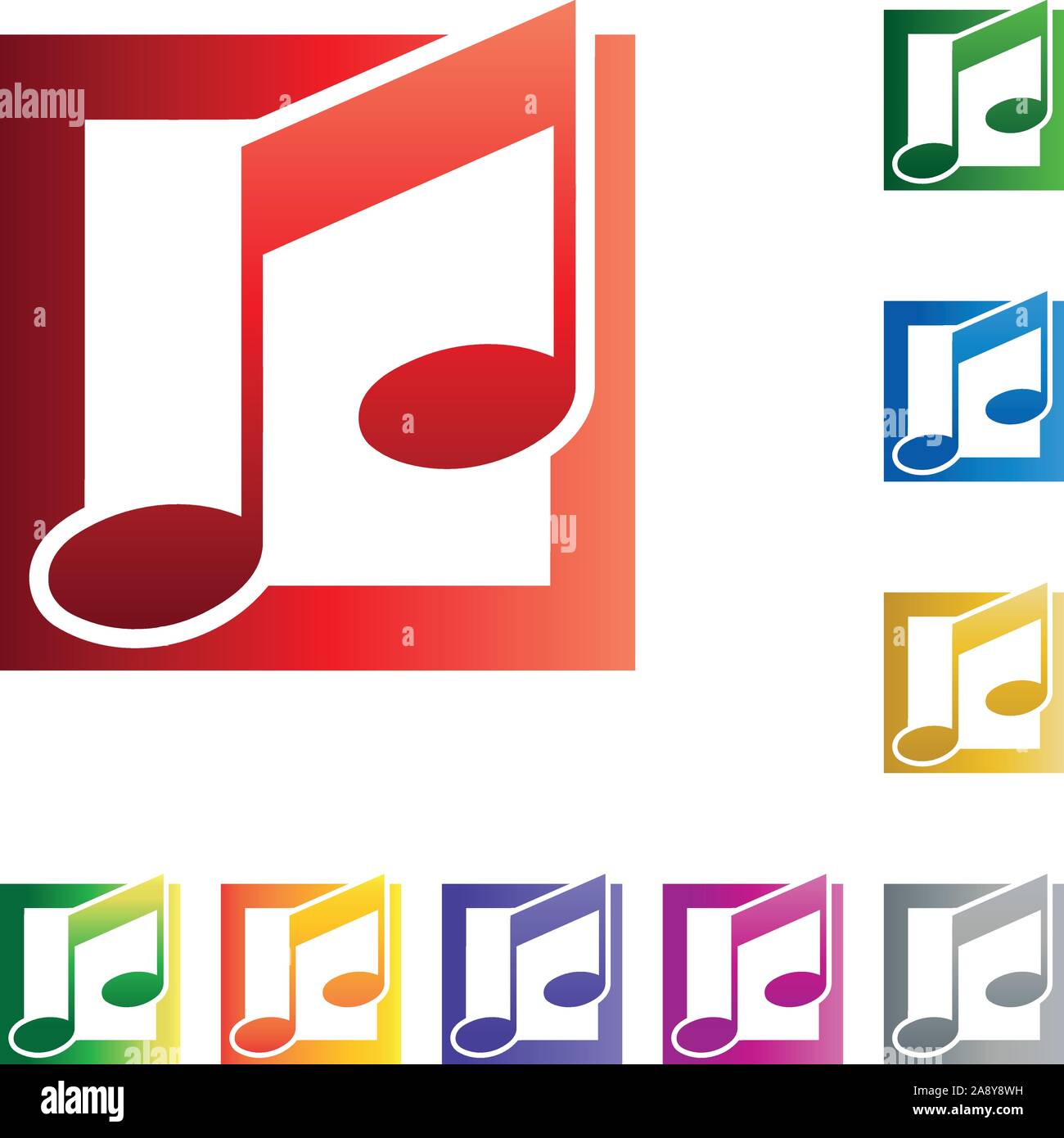 Musik, Noten, Notenschlüssel, Logo, Symbol Stock-Vektorgrafik - Alamy