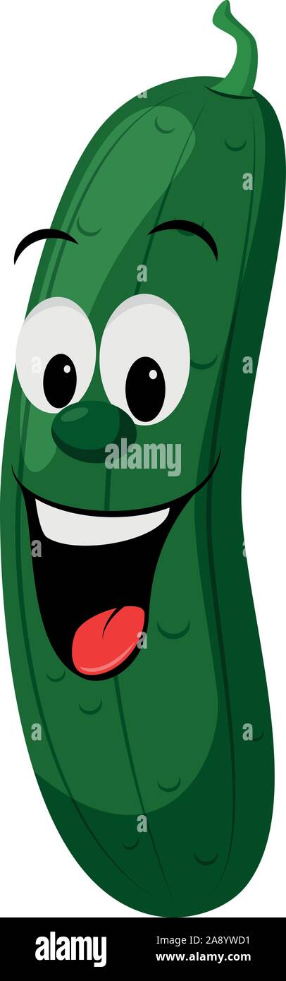 Cucumber vegetable cartoon illustration -Fotos und -Bildmaterial in ...