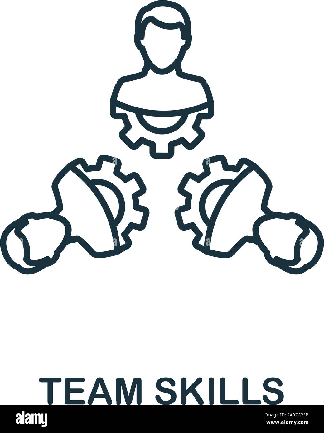 Teamfähigkeit Symbol Umrisse Stil. Dünne Linie kreative Teamfähigkeit ...