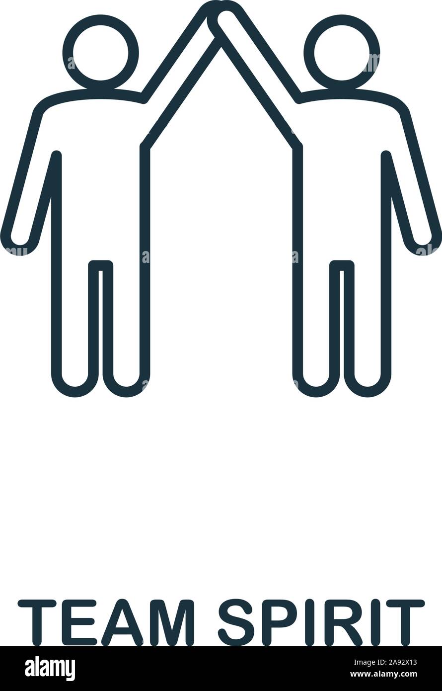 Teamgeist Symbol Umrisse Stil. Dünne Linie kreativer Teamgeist Symbol ...