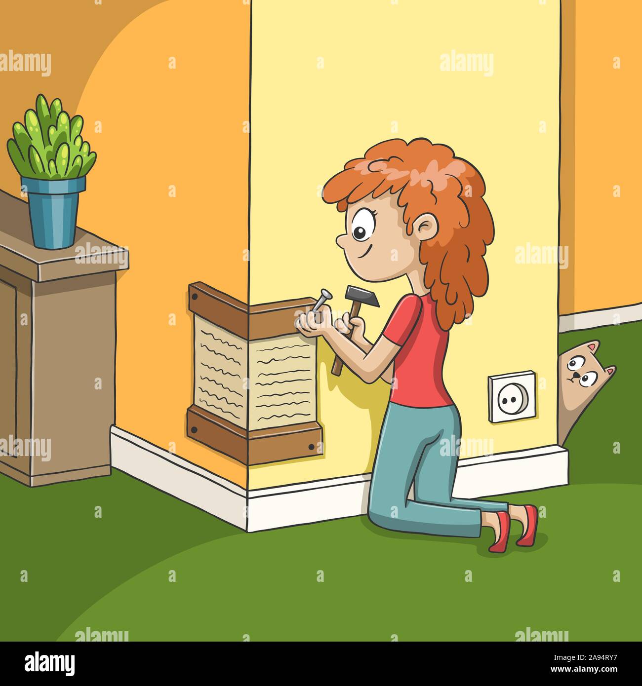 Hand Gezeichnet Comic Figur Frau Stockfotos und -bilder Kaufen - Alamy