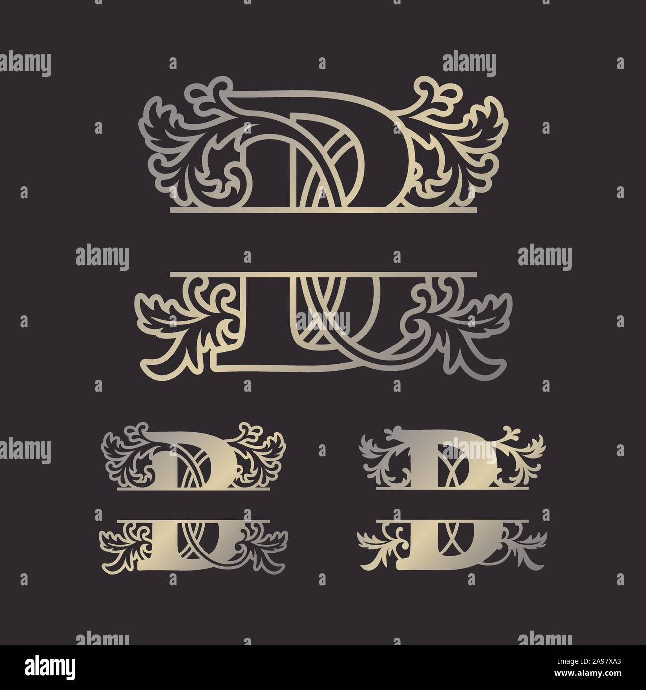 Alphabet Split Monogramme, Split Schreiben Monogramm, Alphabet Frame ...