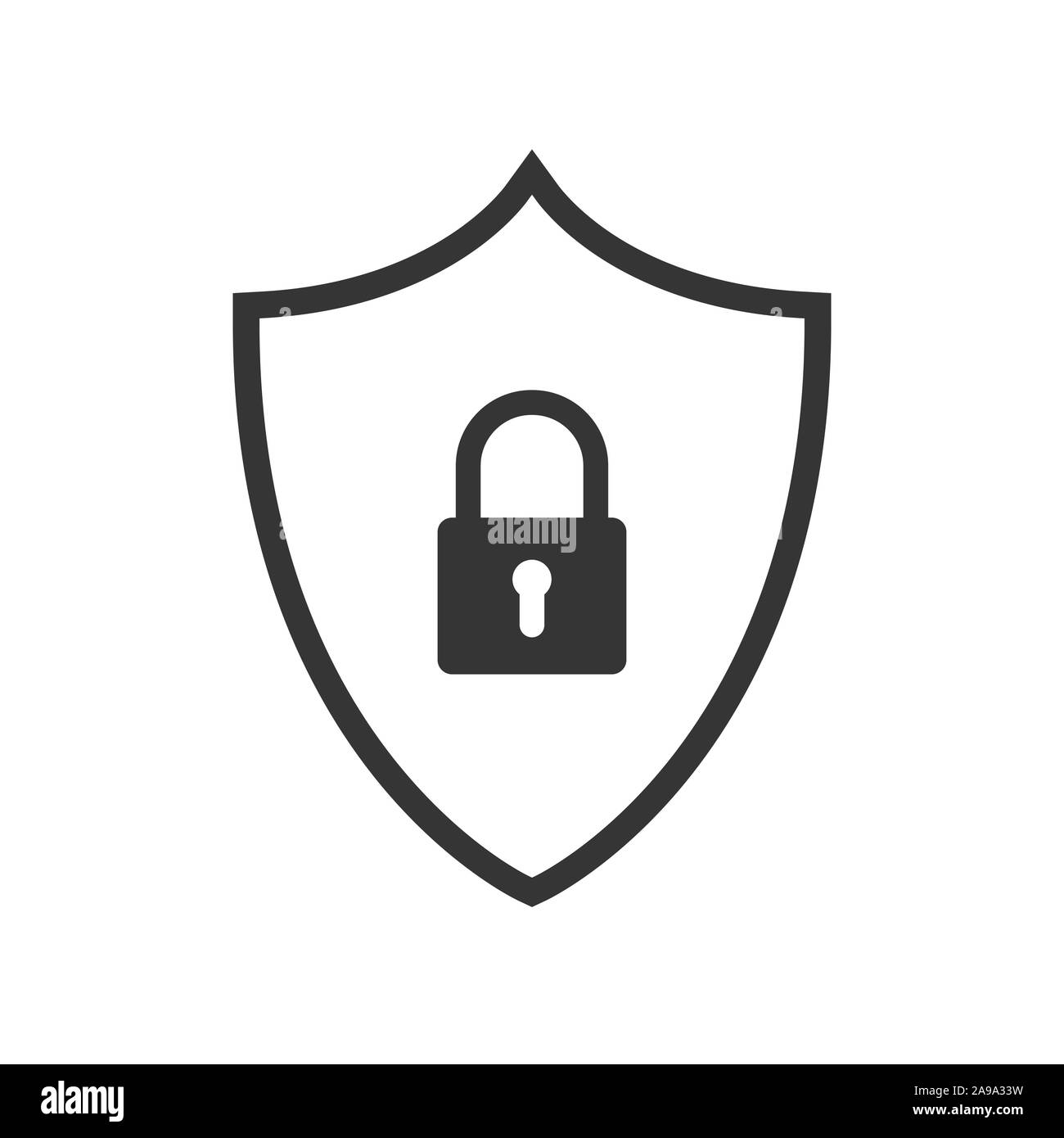 Schild mit Symbol Sperren - Vector Illustration. Lock Symbol Sicherheit ...