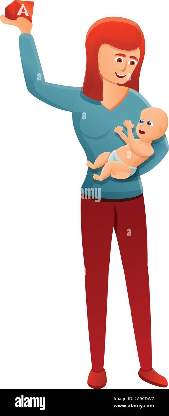 Mutter mit Baby-Symbol. Cartoon von Mutter mit Baby vektor Symbol für ...
