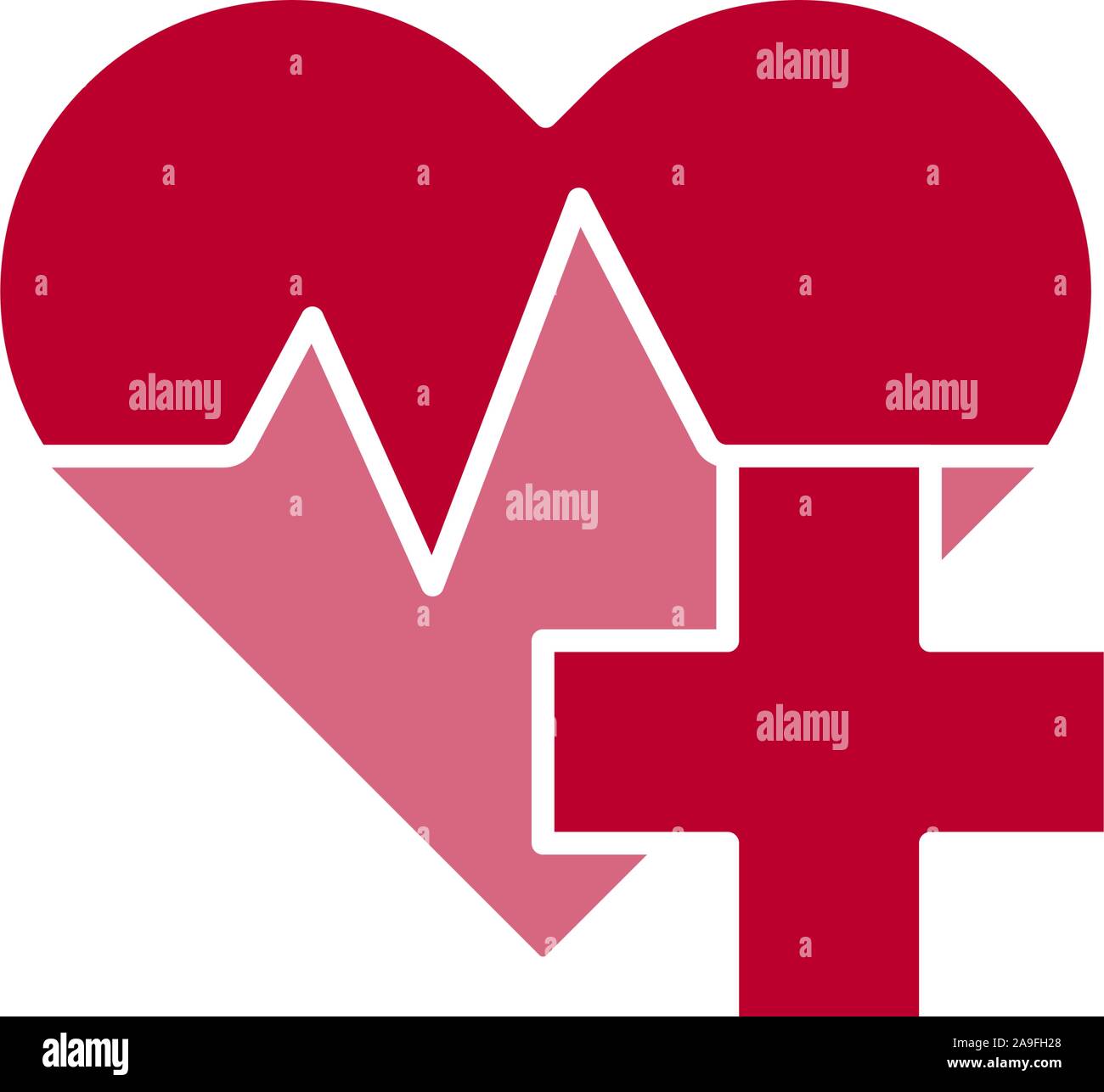 Herzform mit heartbeat Innen und medizinischen Kreuz vor. Rote ... Herzform mit heartbeat Innen und medizinischen Kreuz vor. Rote ...