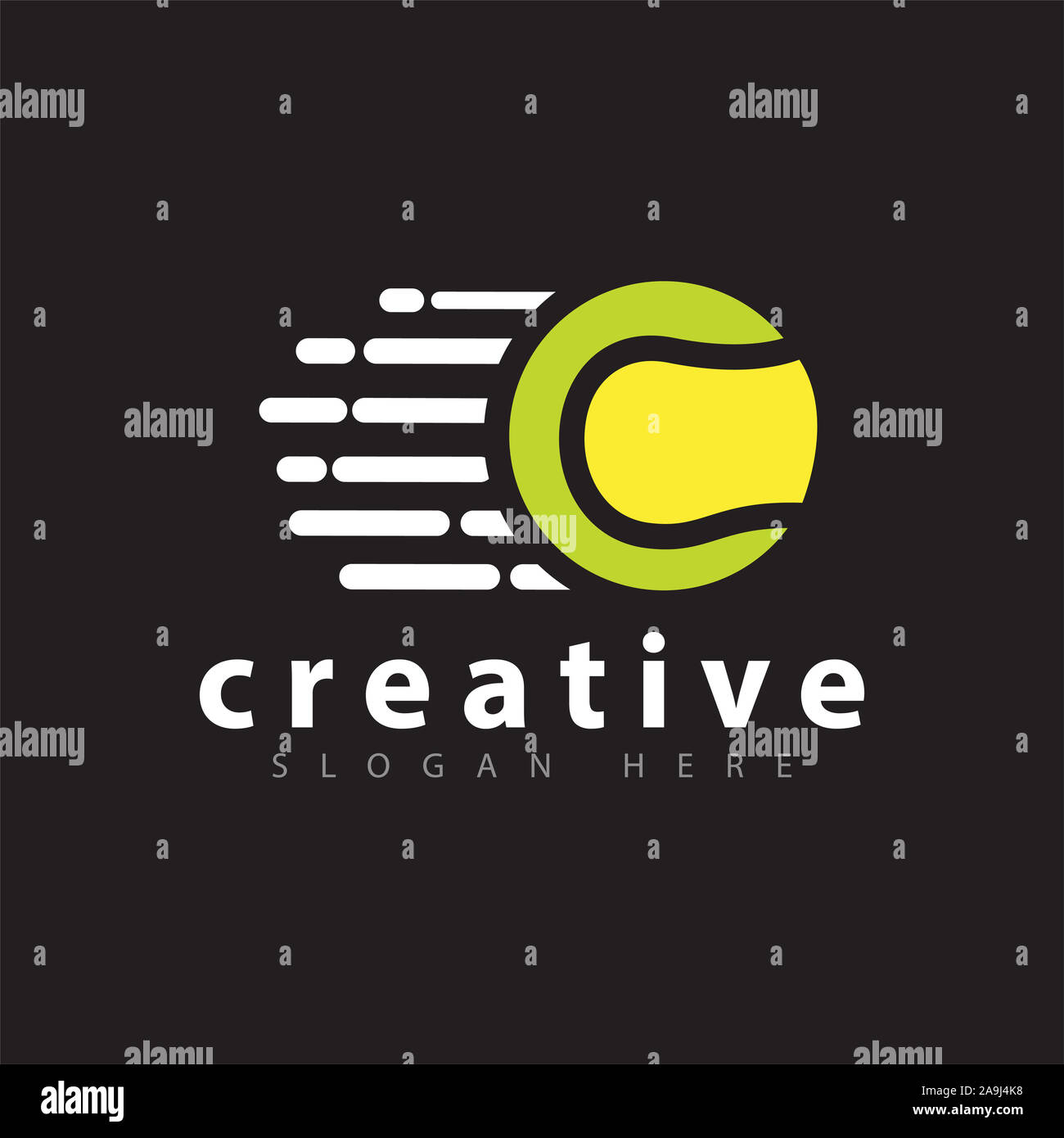 Schnelles Tennis ball Logo Design Vector Stockfotografie - Alamy