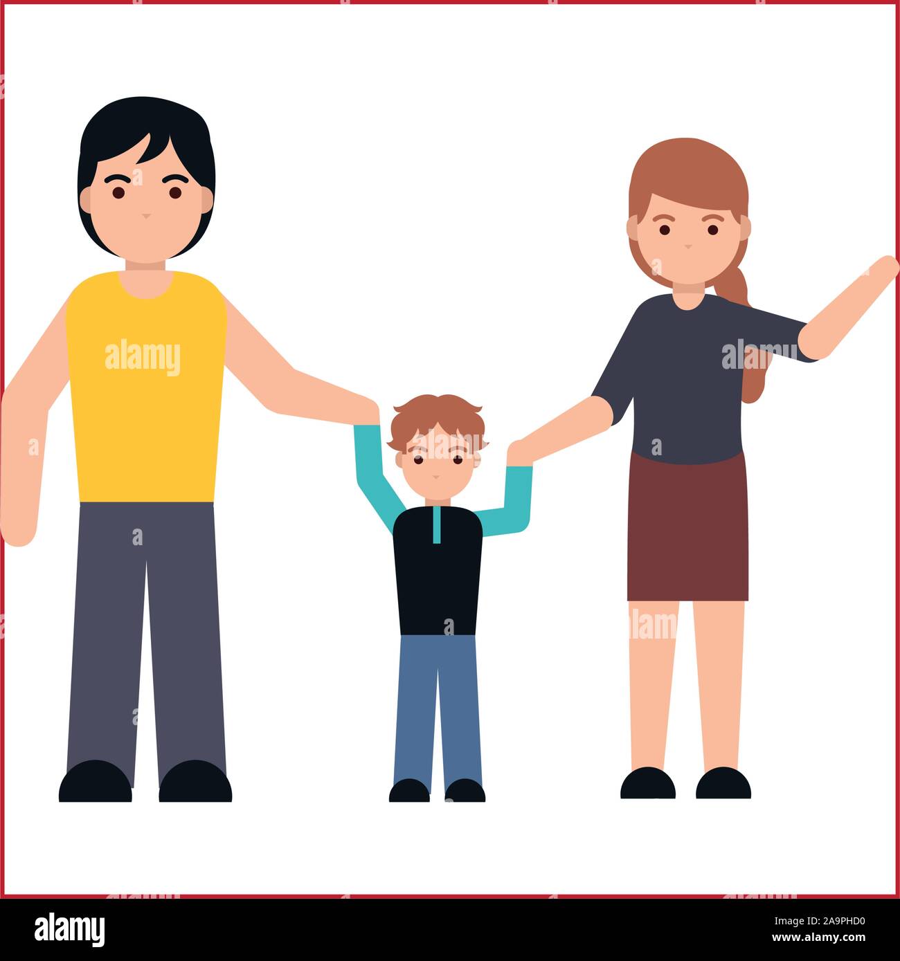 Eltern und Sohn der Familie flachbild Bild Vector Illustration Stock ...