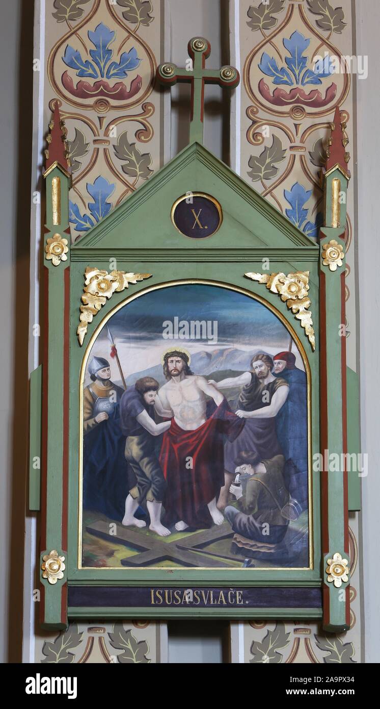 10 Stationen des Kreuzes, Jesus wird seiner Kleider beraubt, Kirche des ...