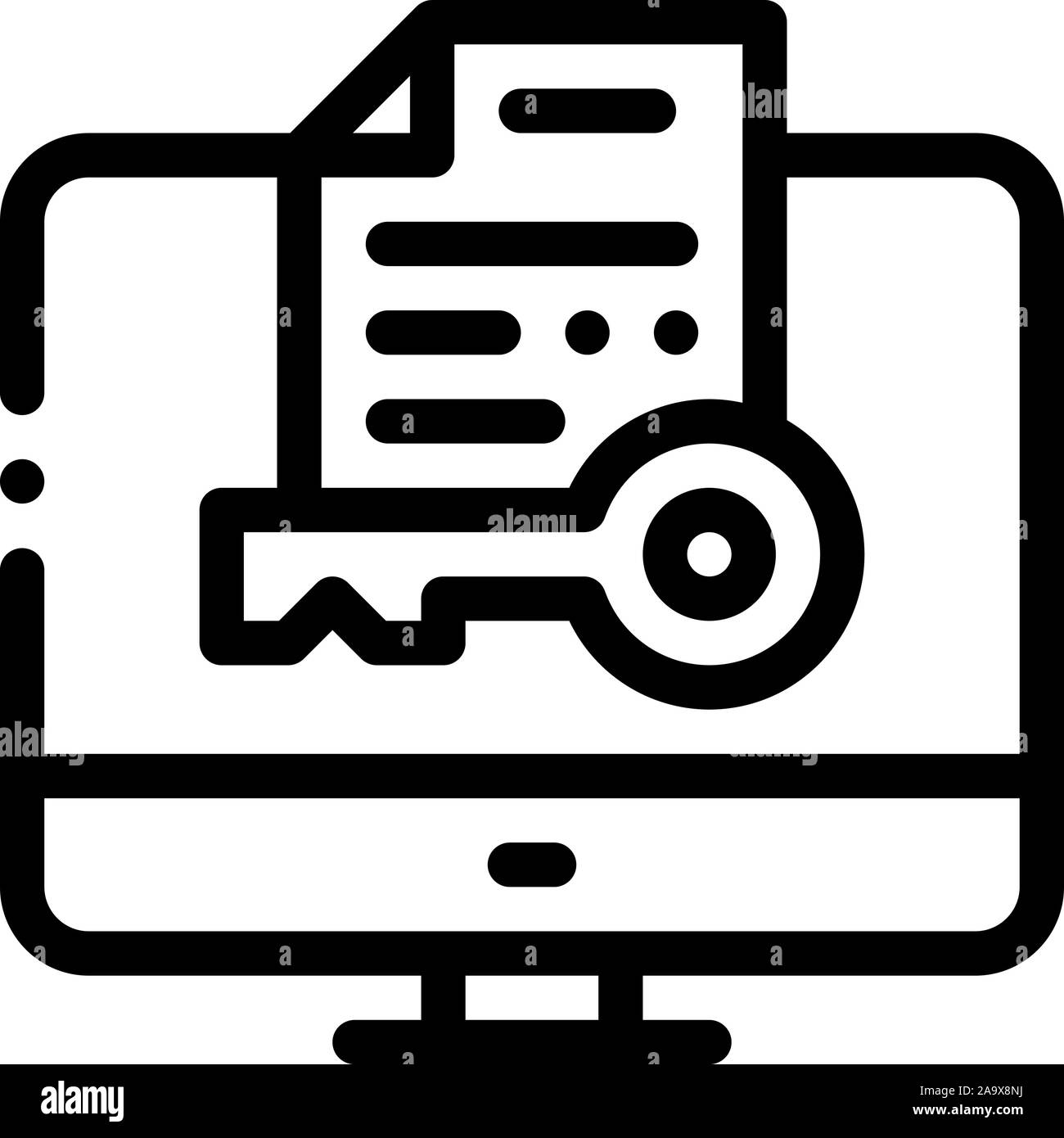 Geheime Dokumente in Computer Symbol Vektor Kontur Abbildung Stock ...