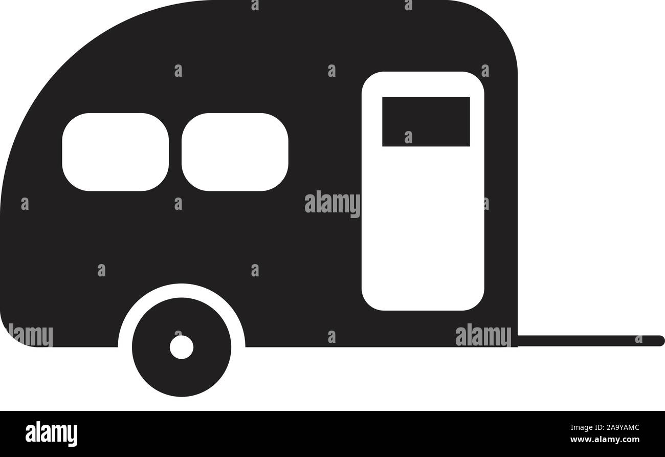 Camping Caravan Symbol auf weißem Hintergrund. Flat Style. Camping auto ...