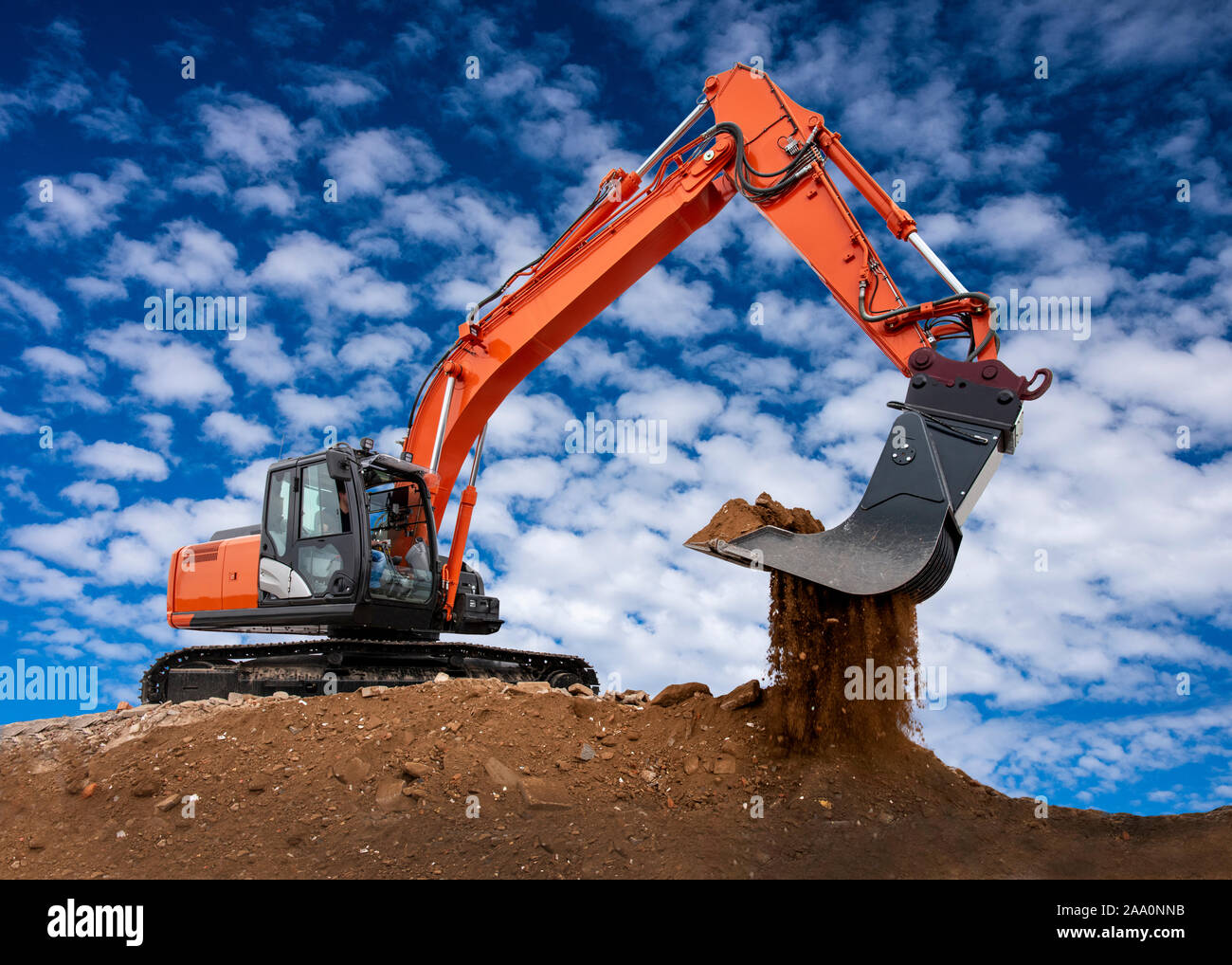 Bagger Arbeiten Aufbau Stockfotos und -bilder Kaufen - Alamy