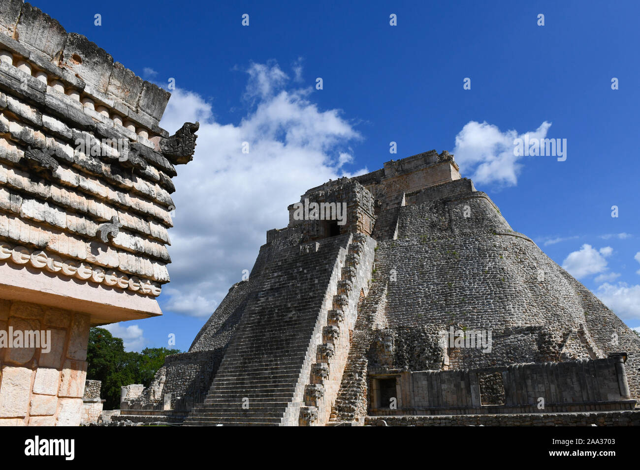 Pyramide des Zauberers in Uxmal, alten Maya Stadt der klassischen ...