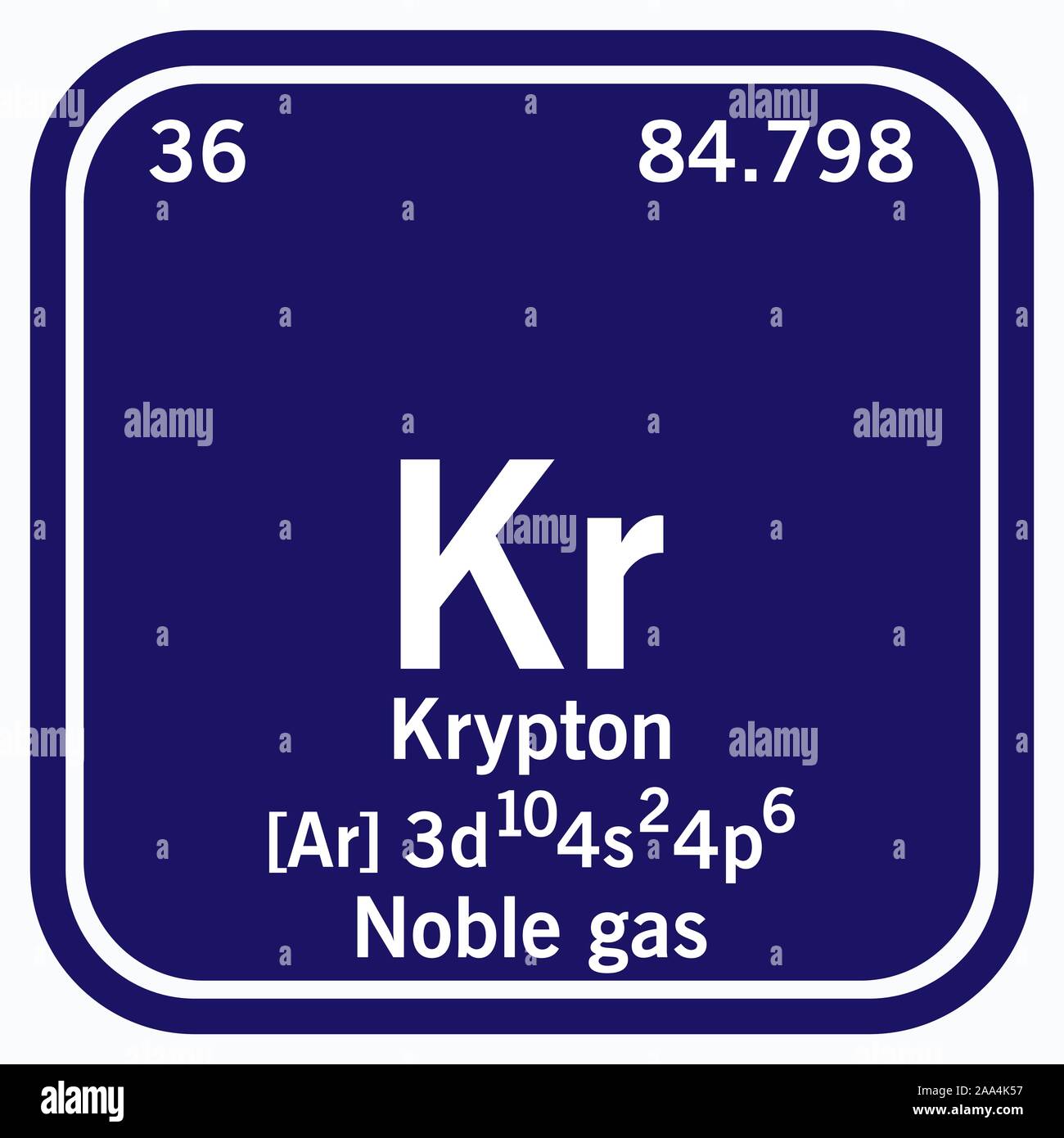 Krypton Periodensystem der Elemente Vektor-illustration eps 10 Stock ...