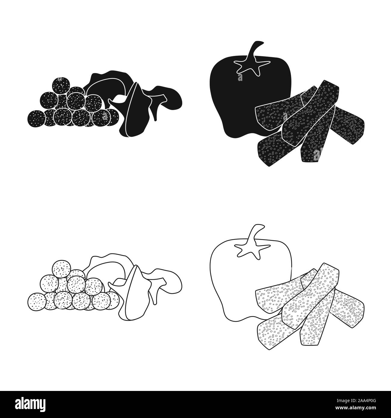 Isoliertes Objekt von Geschmack und seasonin Symbol. Sammlung von ...