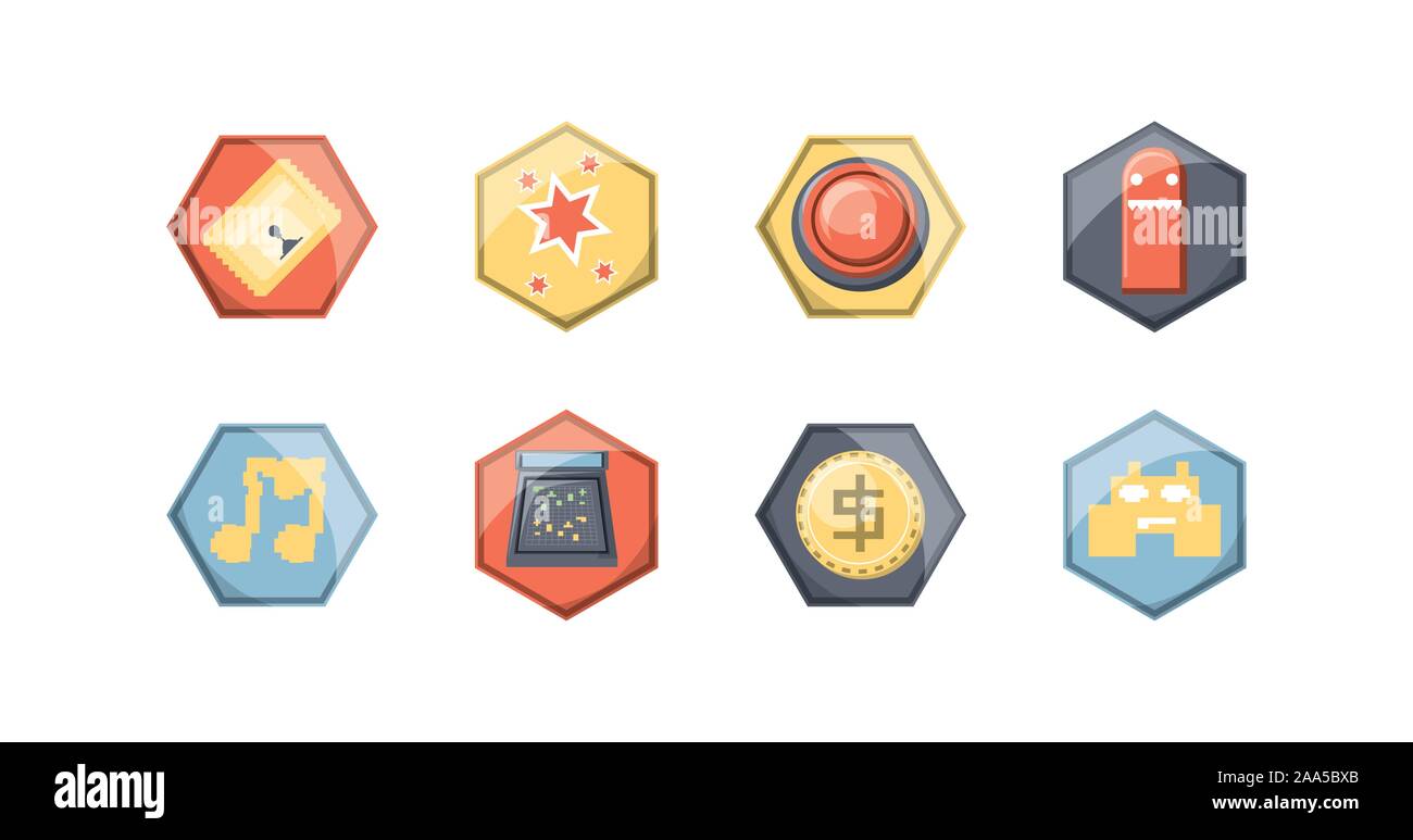 Klassische Spiel symbol set Pack, Hochwertige Sorte Symbole Vector ...