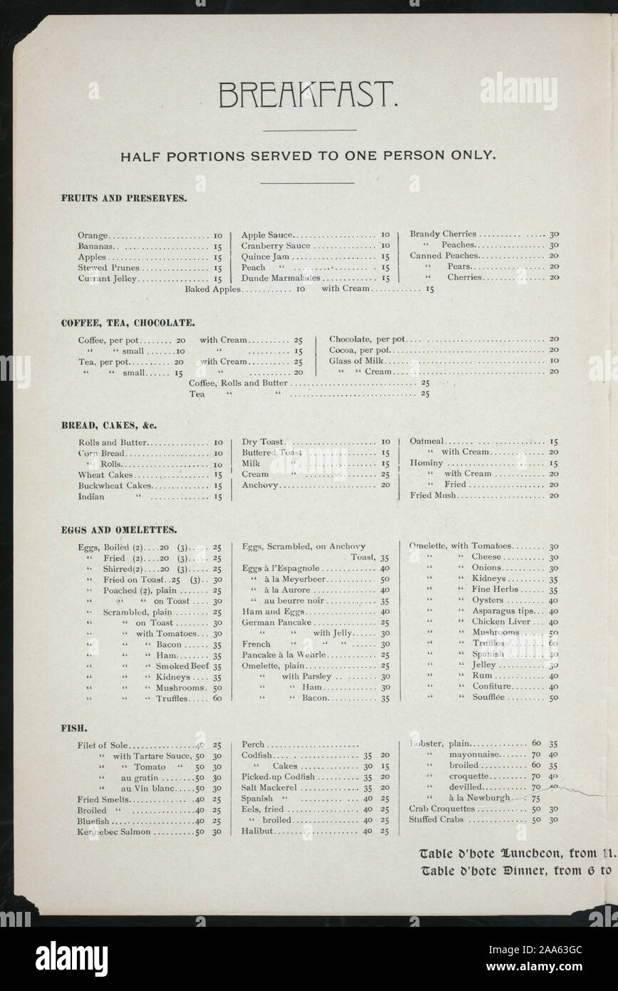 A la carte menu -Fotos und -Bildmaterial in hoher Auflösung – Alamy