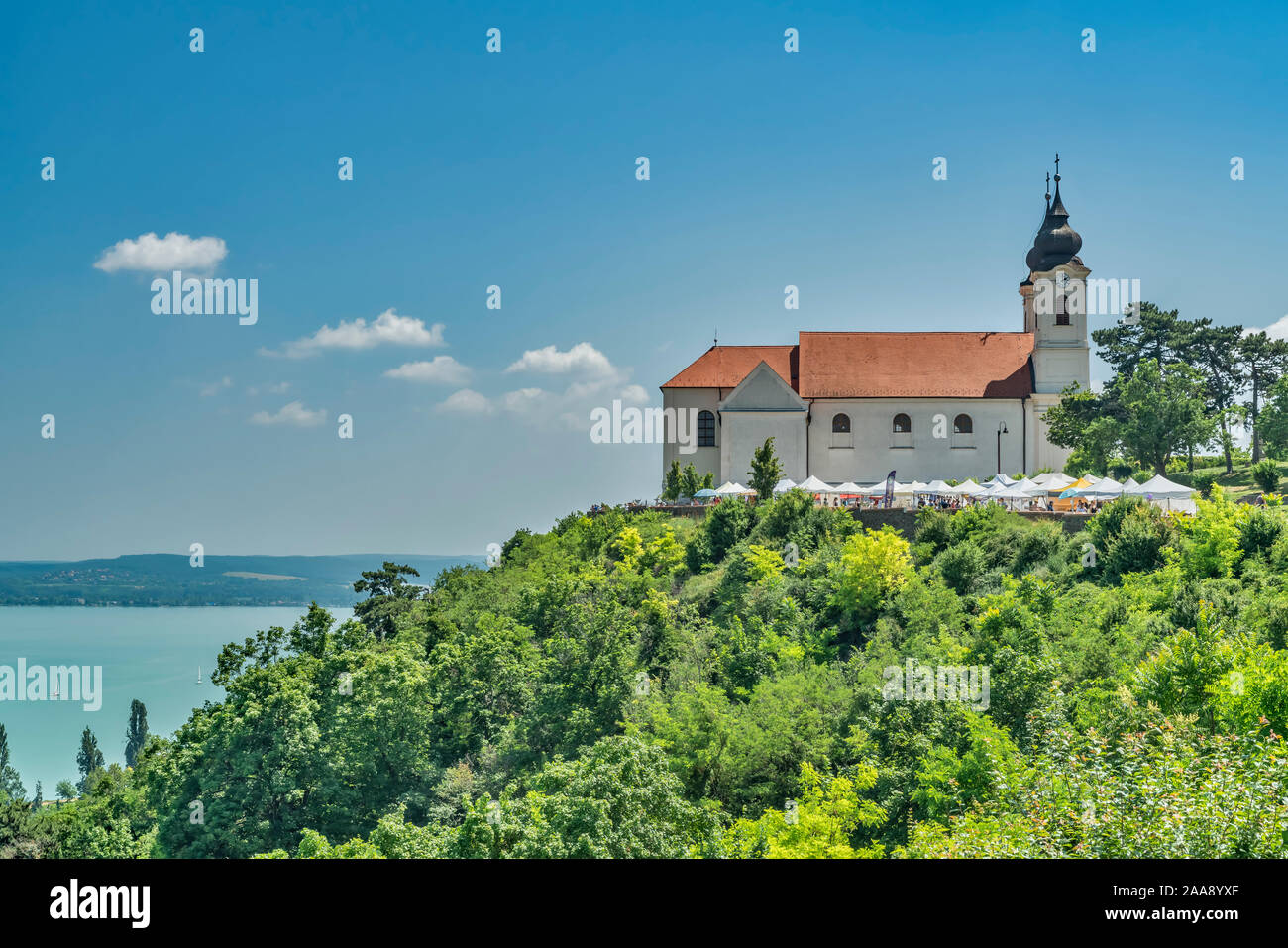 Tihany Abtei wurde im barocken Stil, Tihany, Veszprem County, West ...