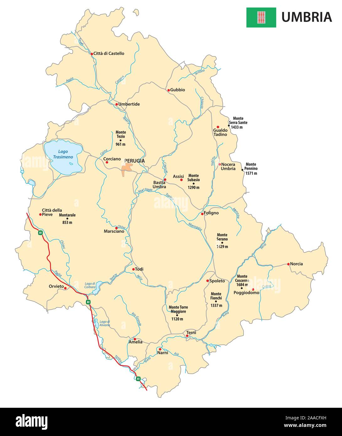 Umbrien provinz karte -Fotos und -Bildmaterial in hoher Auflösung – Alamy