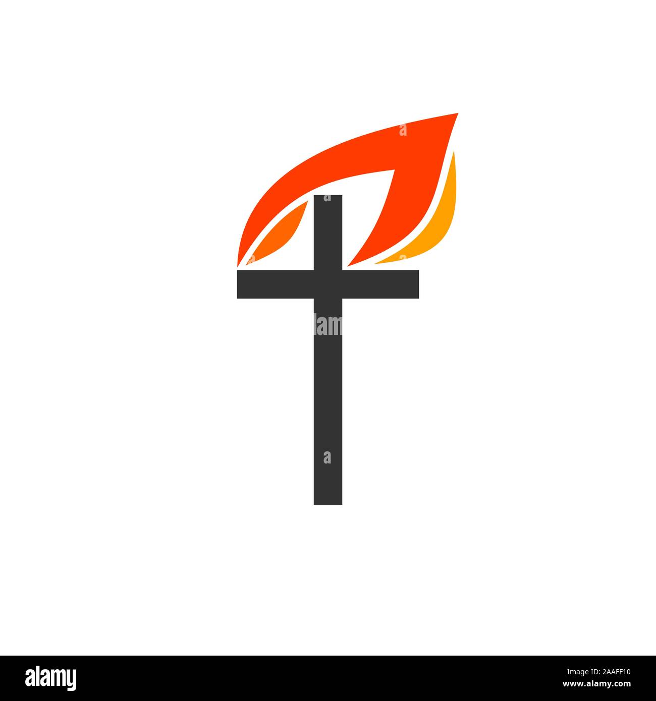 Christliche Symbole. Das Logo der Kirche. Das Kreuz von Jesus, die ...