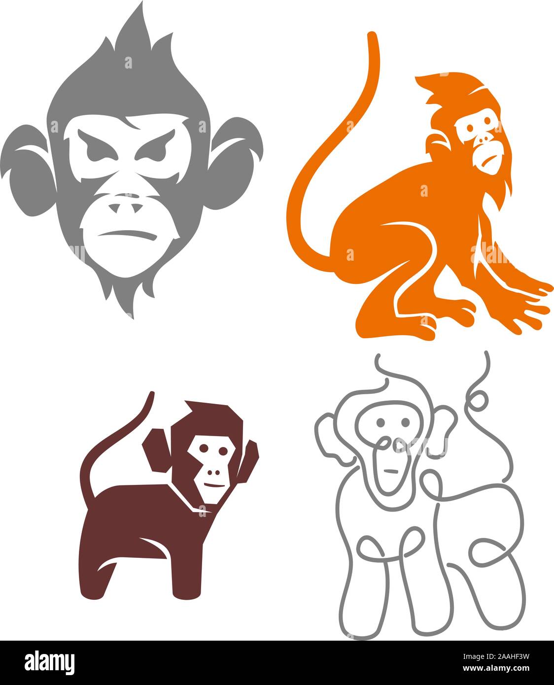 Affe logo Stock-Vektorgrafiken kaufen - Alamy