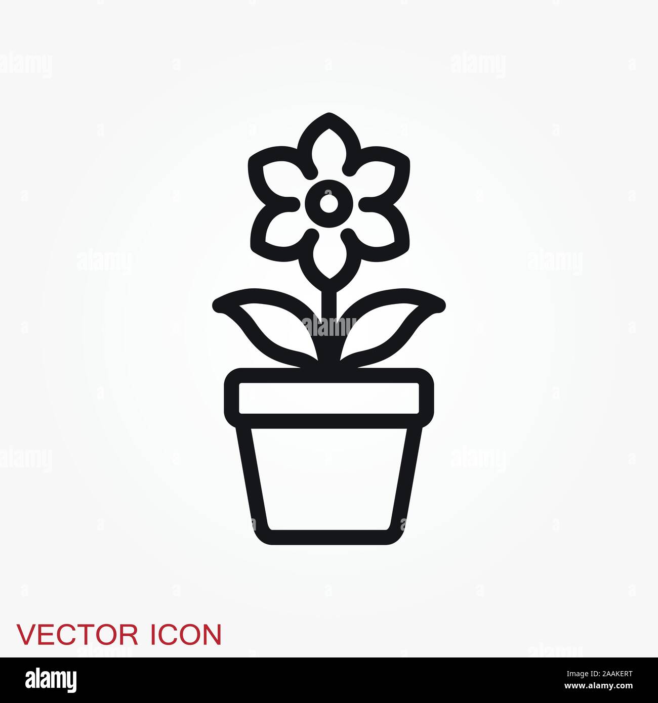 Blumentopf Symbol, vektorisiert Pflanzen in einen Topf, Blume Symbol ...