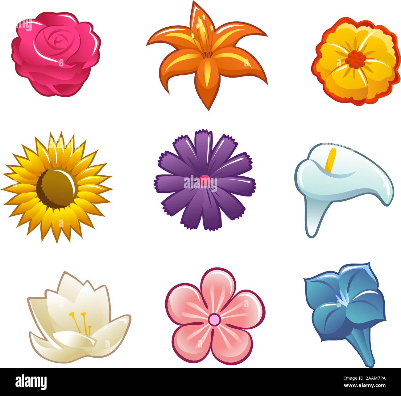 Blume Symbol Cartoon Stock-Vektorgrafik - Alamy