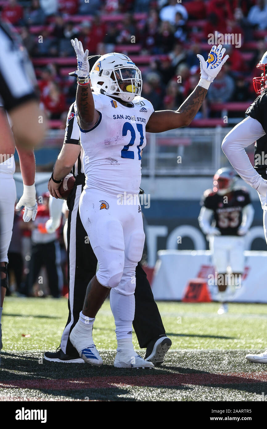 Halbzeit. 23 Nov, 2019. San Jose State Spartans zurück laufen DeJon ...