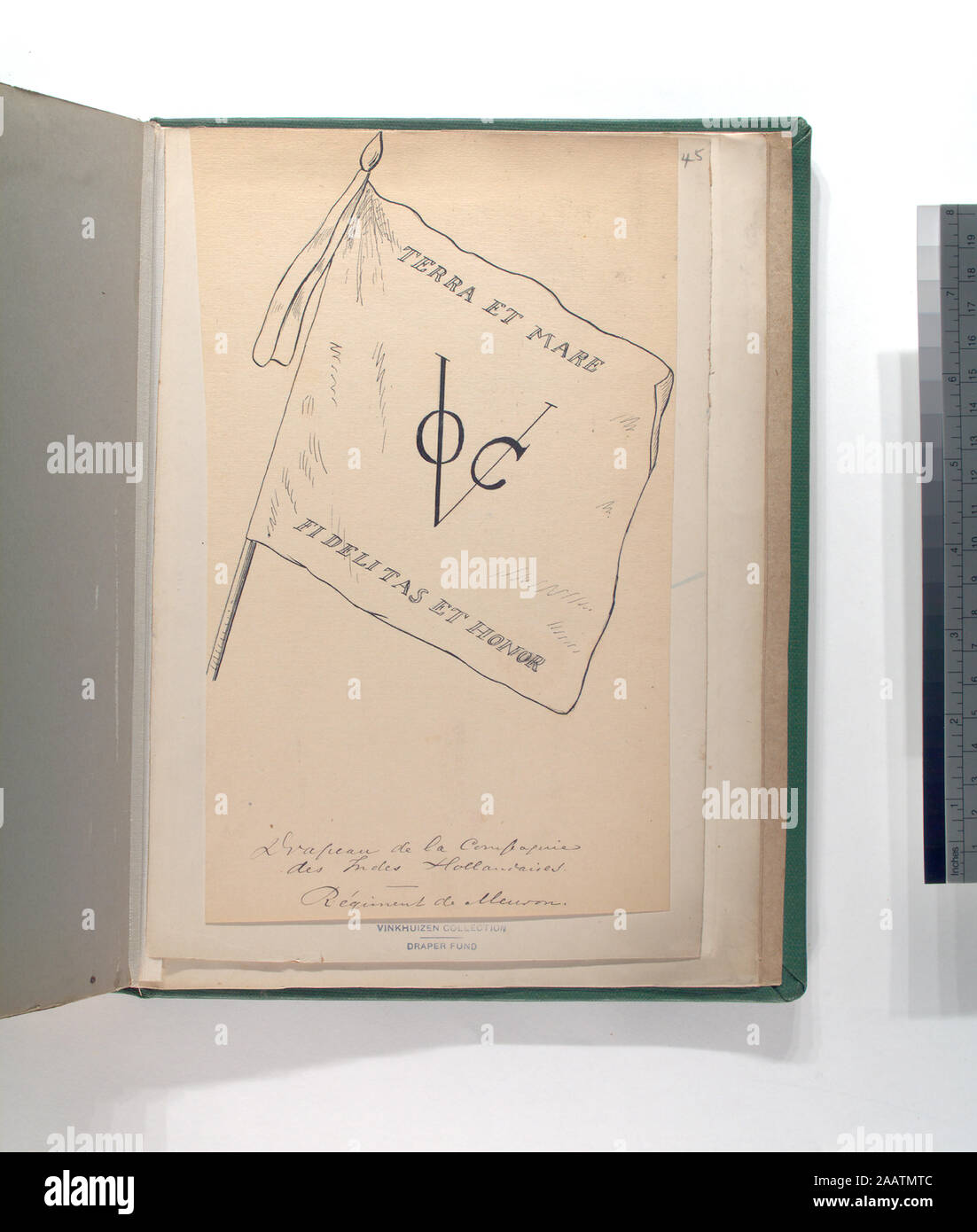 Drapeau de La Compagnie des Indes Hollandaies, Regiment de Meuron ...