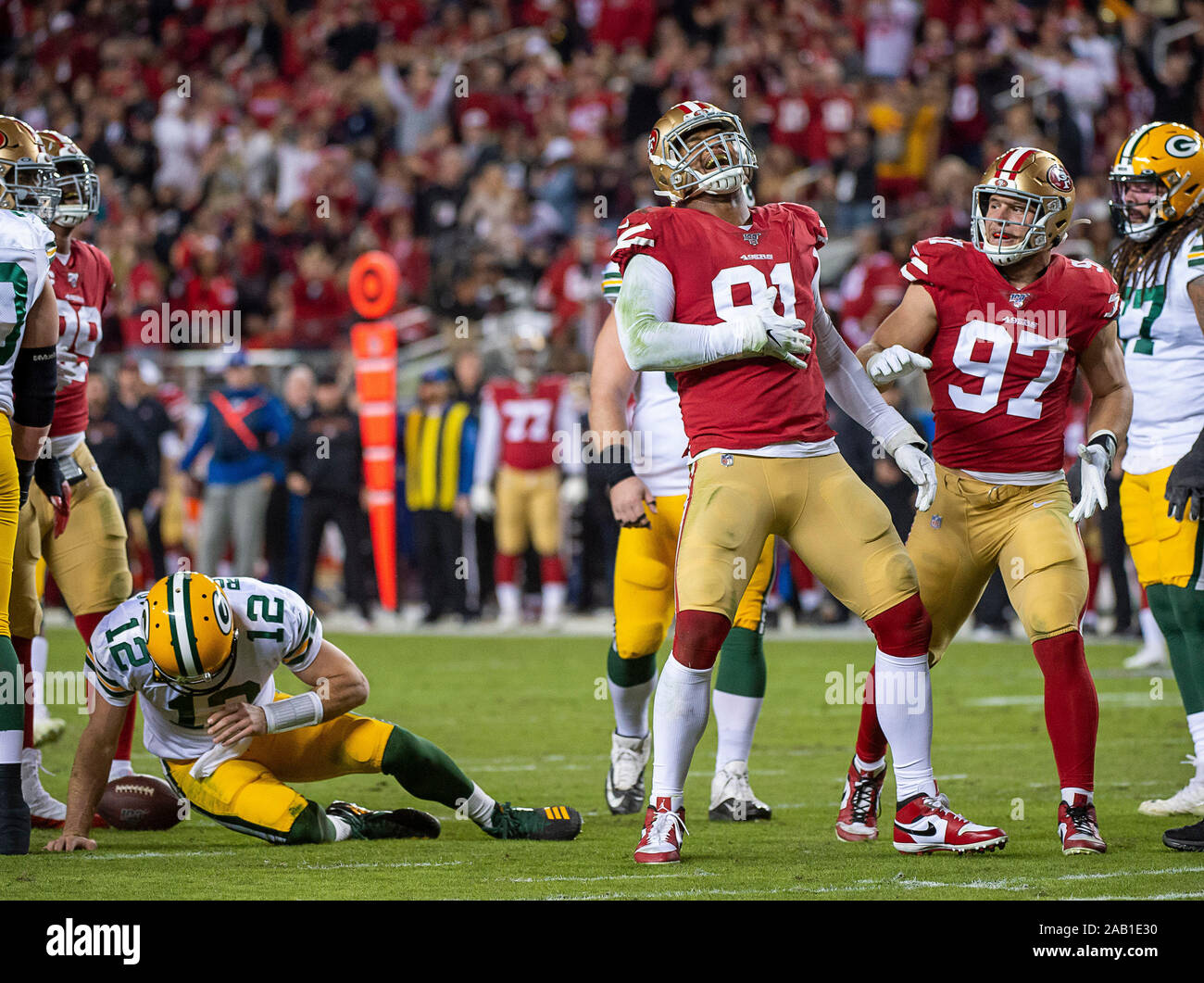 Santa Clara, CA, USA. 24 Nov, 2019. San Francisco 49ers" arik Armstead ...
