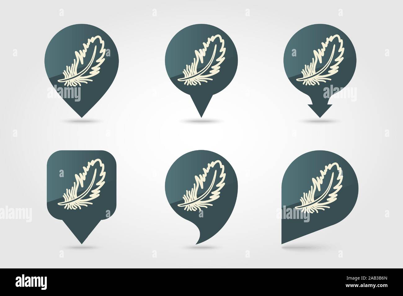 Feder pin Symbol Karte. Farm Animal Kartenzeiger. Karte Marker. Grafik ...