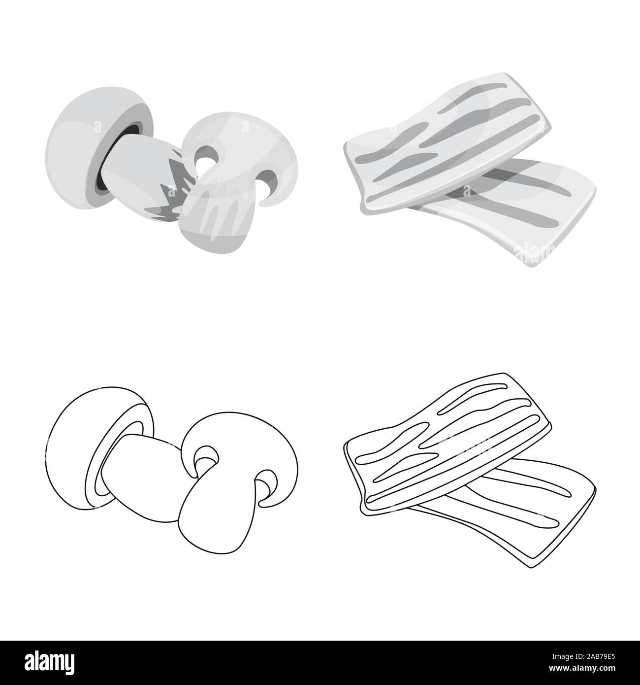 Isoliertes Objekt von Geschmack und Produkt Symbol. Sammlung von ...