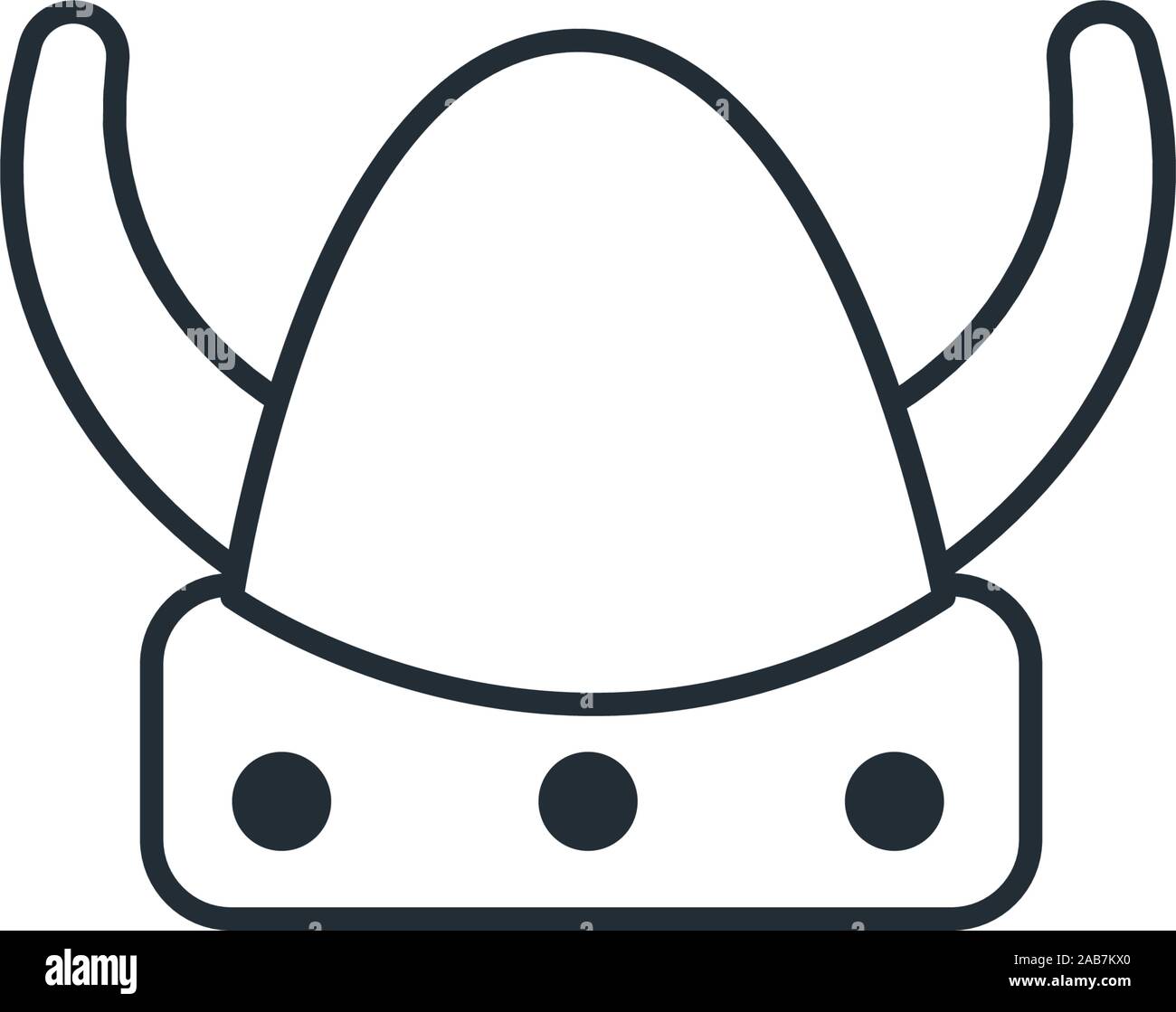 Mittelalterliche Wikinger Helm Flat Style Symbol Vektor illustration ...