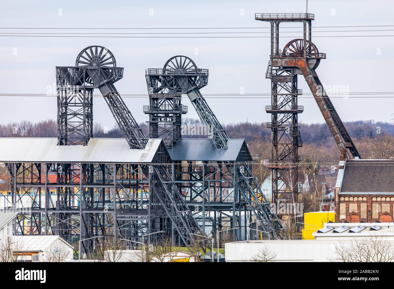 Gerüst der ehemaligen Zeche Radbod, jetzt ein Industrial Estate, in ...