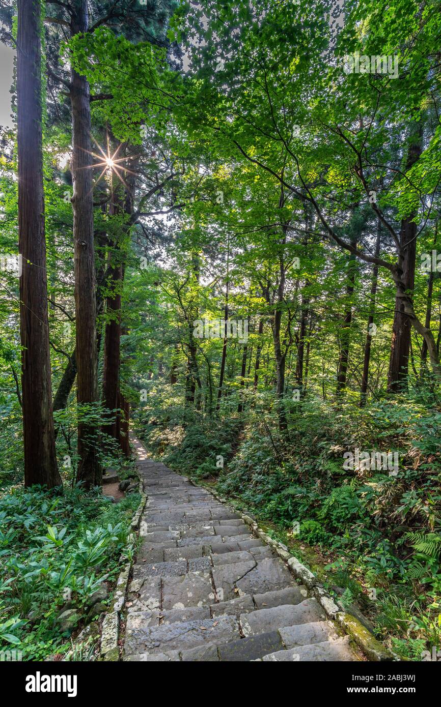 Mount Haguro, Eines der drei heiligen Berge der Provinz Dewa (Dewa ...