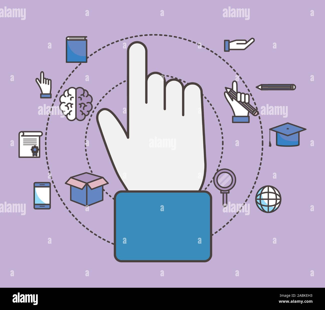 Hand Cursor und social media Icon Set, Multimedia Anwendungen ...
