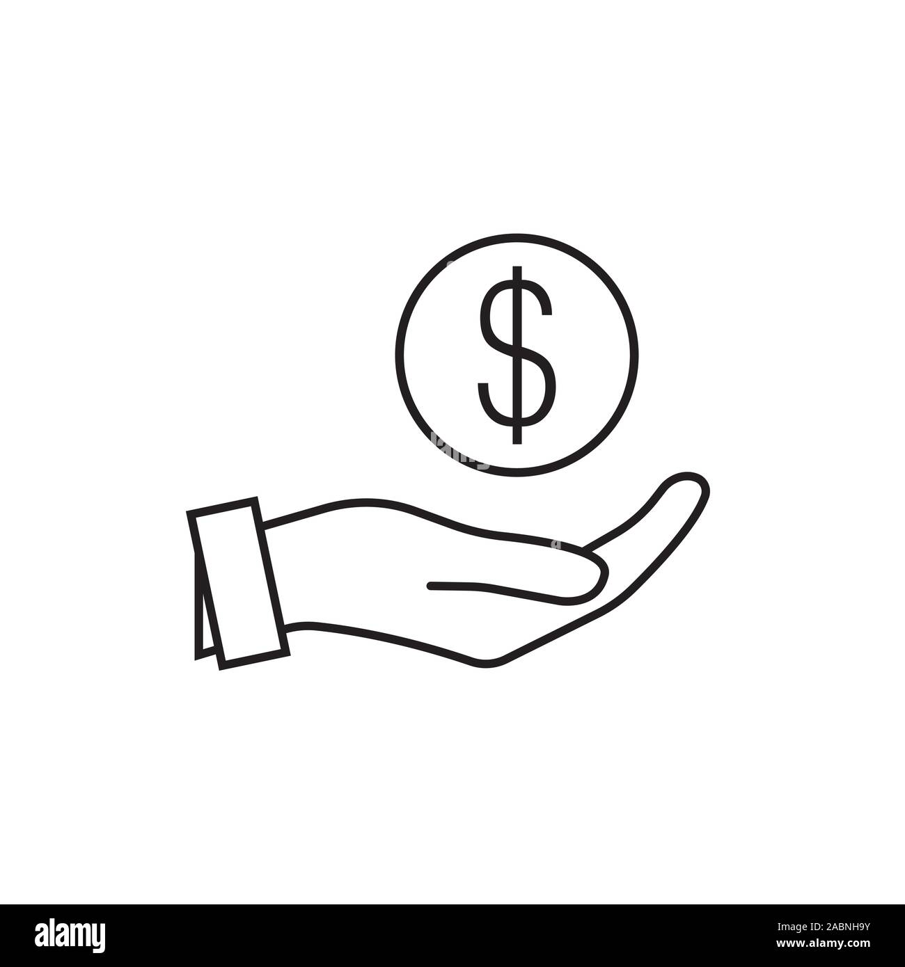 Geld in die Hand. Vektor Icon 10 EPS. Geld verdienen, Gehalt vektor ...