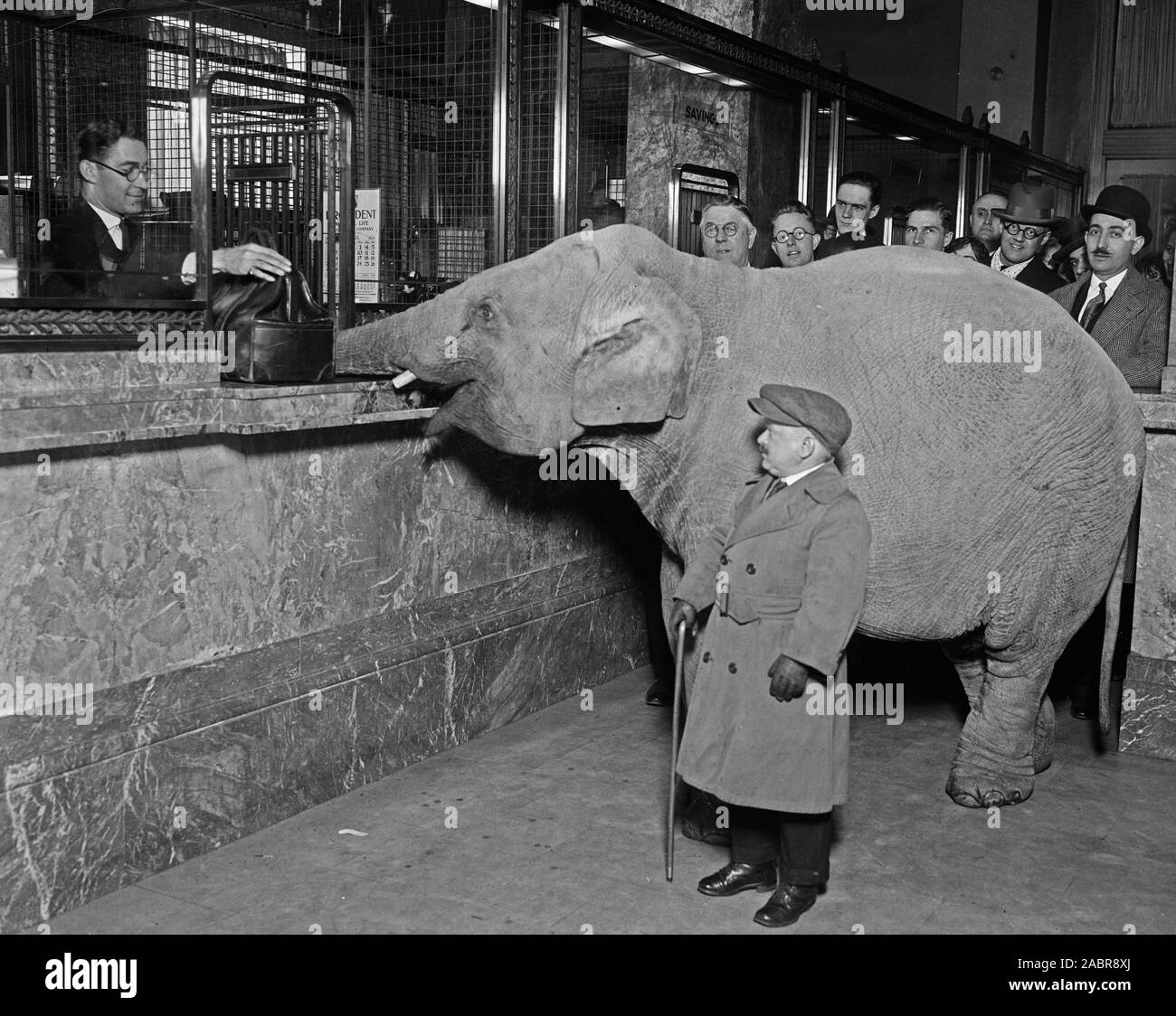 Charlie Becker, midget Trainer mit Sänger der Zwerge, ging die kleinste ...