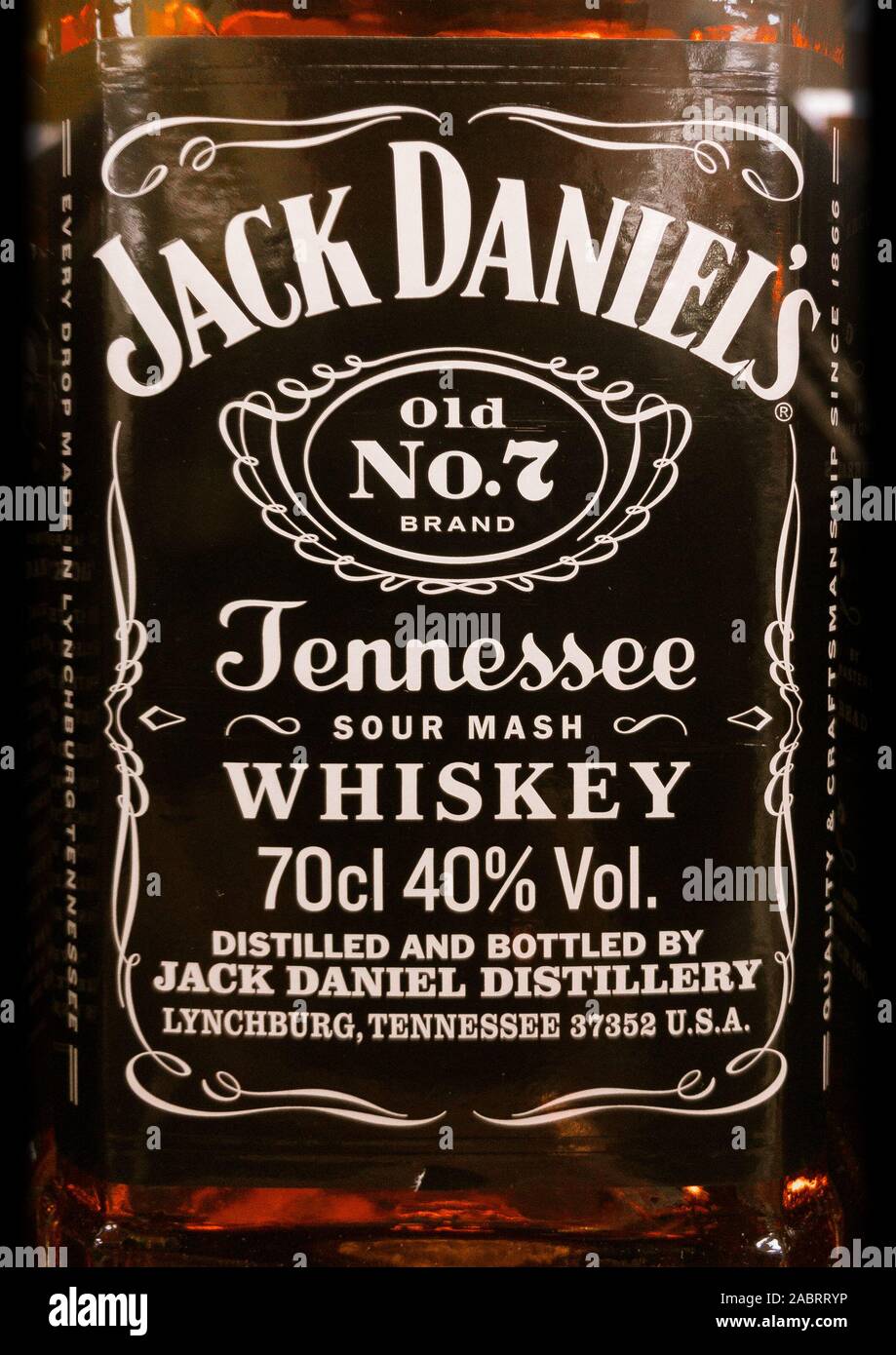 Alkohol flasche marke jack jack daniels label whiskey -Fotos und ...