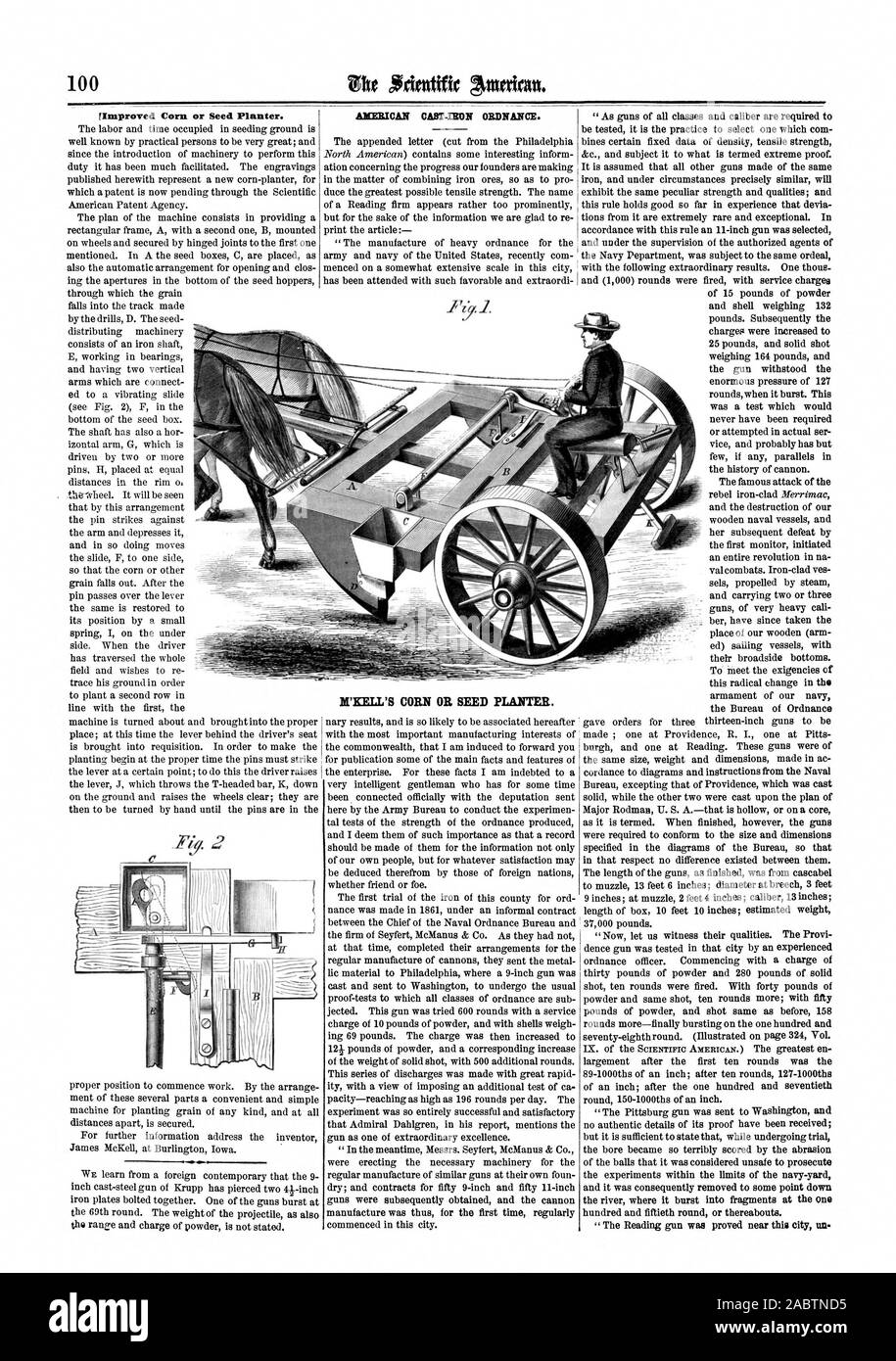 Verbesserte Mais oder Saatgut Pflanzmaschine. AMERICAN CAST-EEON ...