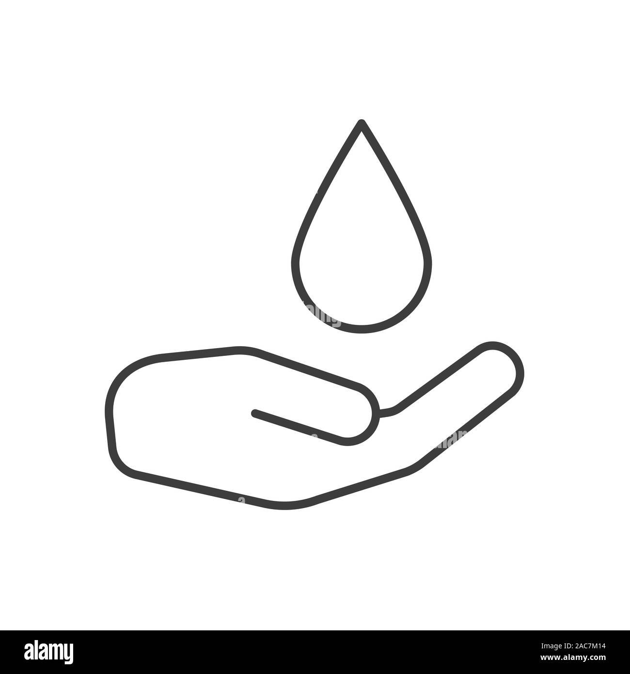 Waschen der Hände lineare Symbol. Dünne Linie Abbildung. Menschliche ...