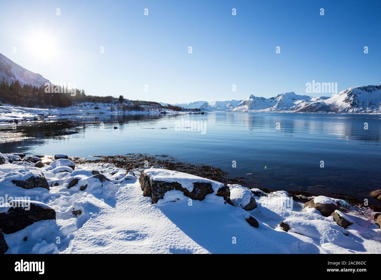 Winter Fjord Landschaft Stockfotos und -bilder Kaufen - Alamy