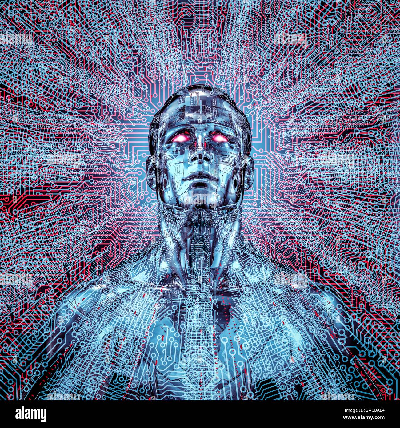 Künstliche Intelligenz daten Sturm-/3D-Abbildung der männlichen AI in ... Künstliche Intelligenz daten Sturm-/3D-Abbildung der männlichen AI in ...