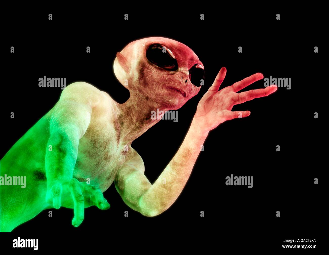 Alien, computer Artwork. Dies ist ein humanoiden Alien mit großen Augen ...