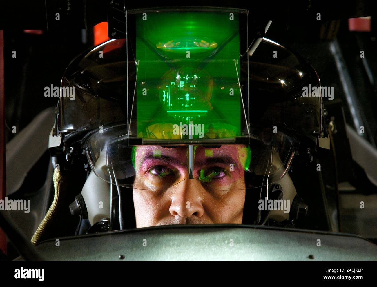Armee Hubschrauber Training Center. Pilot seine HUD (Heads-up-Display ...