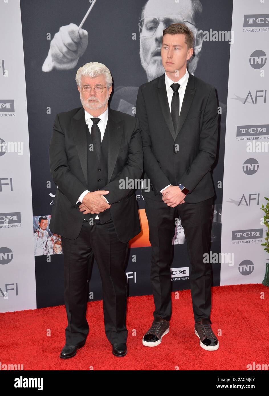 LOS ANGELES, Ca. Juni 9, 2016: Regisseur George Lucas & Sohn Jeff Lucas ...