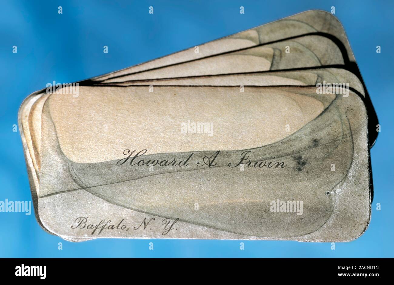 Visitenkarten aus der RMS Titanic geborgen. Diese Karten gehörte zu ...