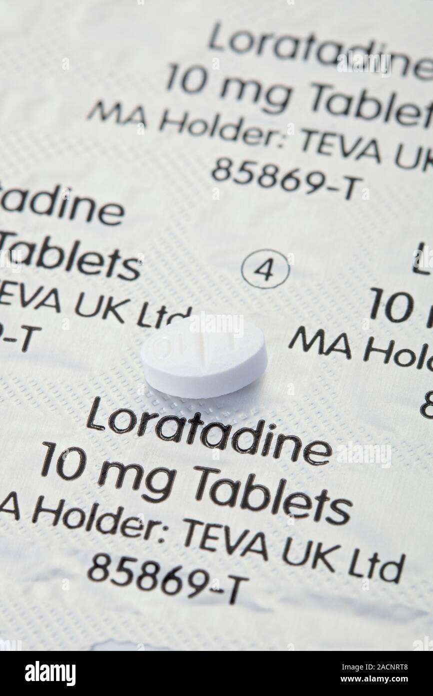 Loratadin 10 mg-Tablette im blisterpack. Loratadin ist ein nicht ...