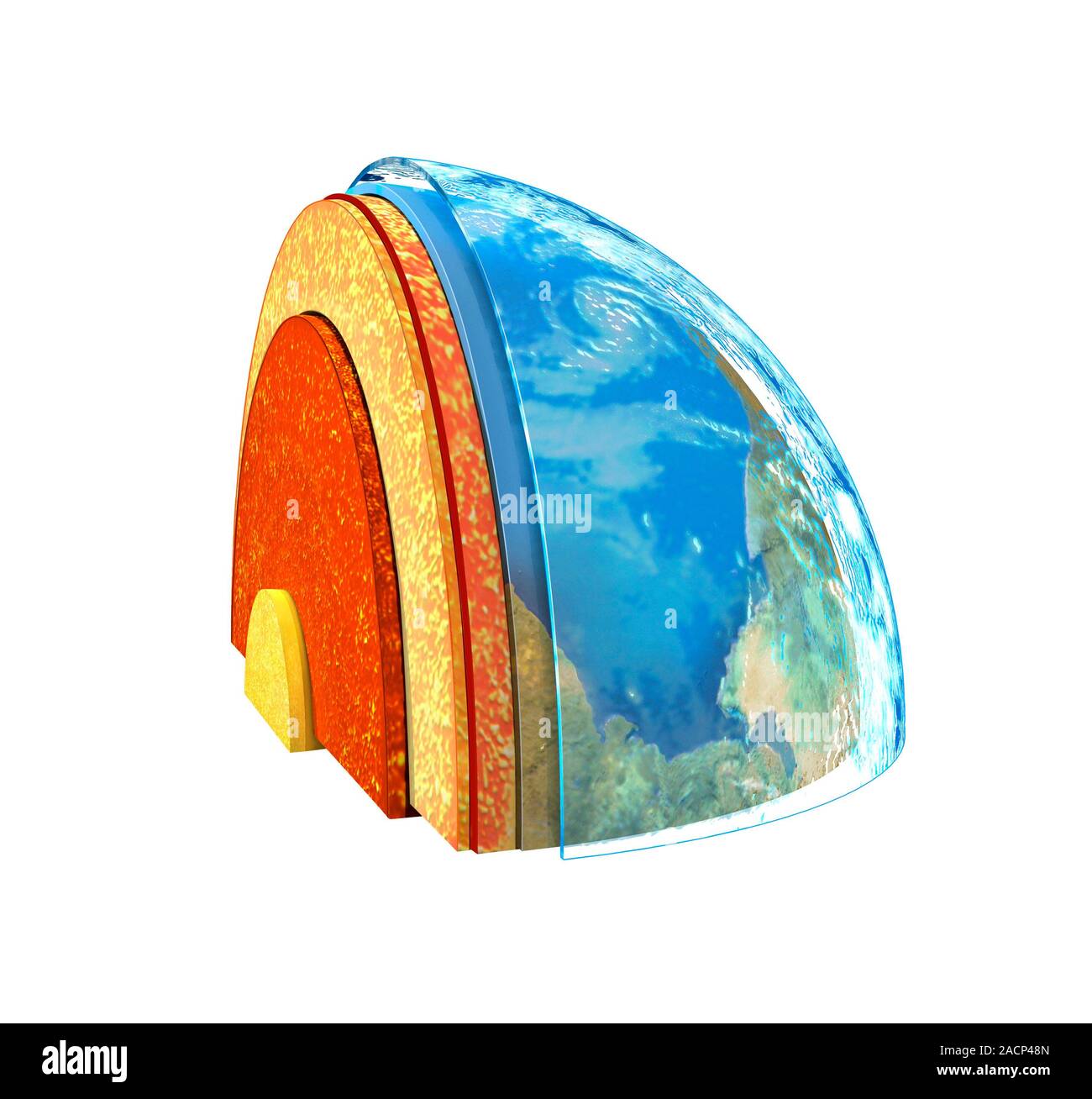 Die interne Struktur der Erde. Cutaway Artwork der internen Struktur ...